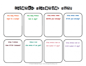 Calendar Math Binder